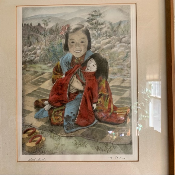 Handmade | Art | Wood Block Etching Little Mother By Willy Seiler Japan ...